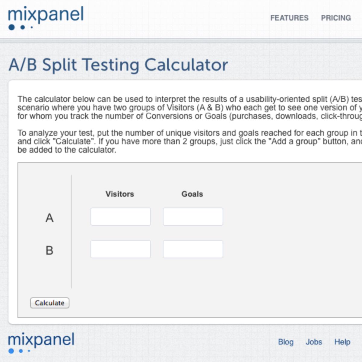 A/B Split Testing Calculators · MaisonBisson